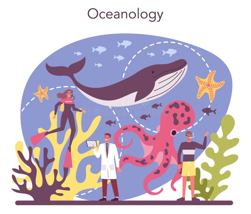 Oceanologist Concept. Oceanography Scientist Stock Vector ...