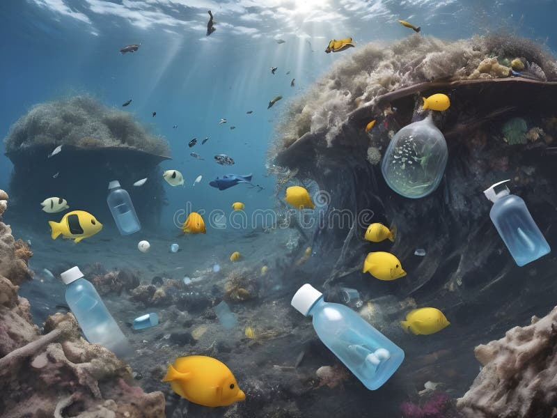 Oceans in Peril. Unveiling the Toll of Plastic Pollution Stock Image ...