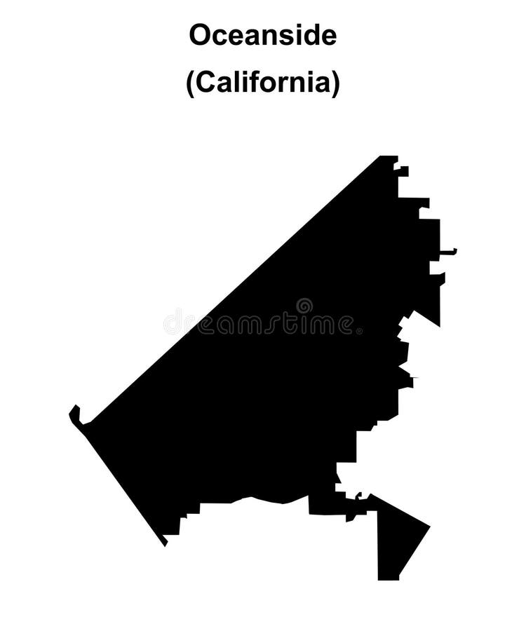 Oceanside outline map stock vector. Illustration of template - 356996899