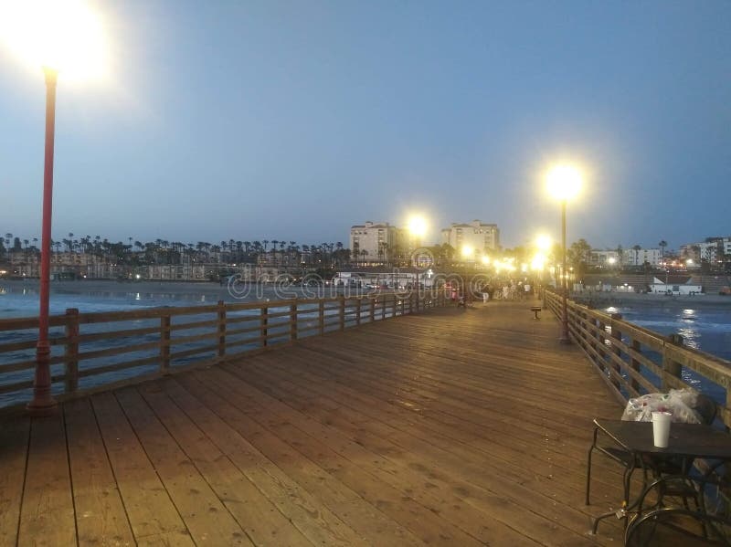 Oceanside Pier at Night stock photo. Image of night - 154922852