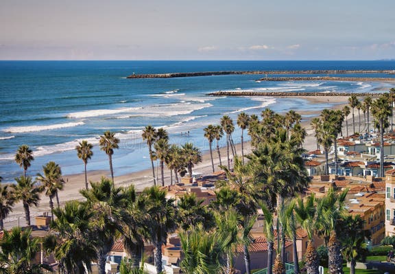 Oceanside Shoreline, California Stock Photo - Image of architectural ...