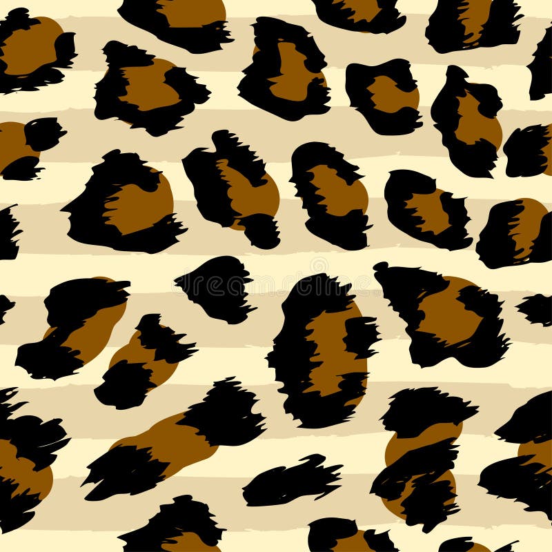 Ocelot Pattern Design - Funny Drawing Seamless Leopard Pattern. Stock ...