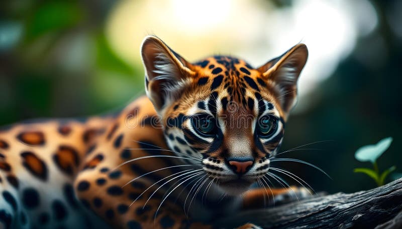 Ocelot with Sleek Body and Unique Coat Patterns Emphasizing Its Agility ...
