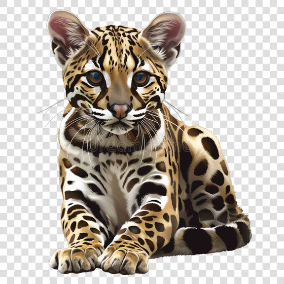 Ocelot Transparent Background Realistic Element Stock Illustration ...