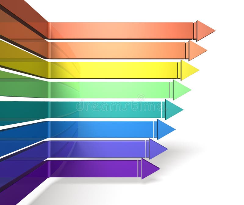 Ocho Flechas Que Se Combinan En Un Punto Carta De Infographics, Esquema ...