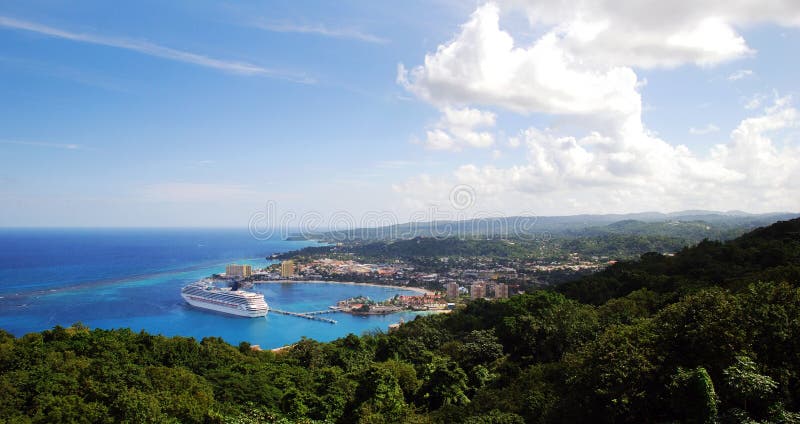 Ocho Rios Panorama stock photo. Image of ship, tourism - 9659014