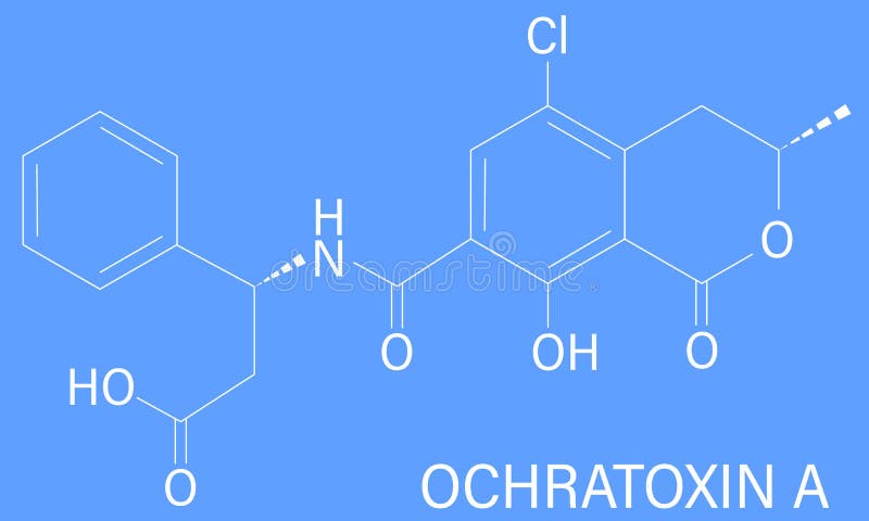 Ochratoxin a Mycotoxin Molecule. Skeletal Formula Stock Vector ...