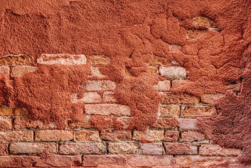 Ochre bricks wall stock photo. Image of paint, golden - 63998768