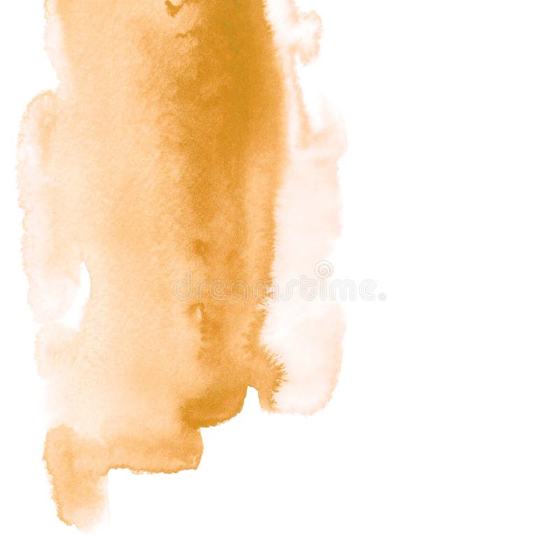 Ochre, Light Brown Watercolor Stain on a White Background, Square ...