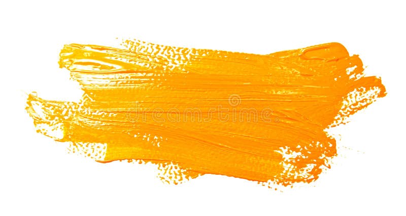 Ochre Stroke of the Paint Brush Isolated Stock Image - Image of gouache ...