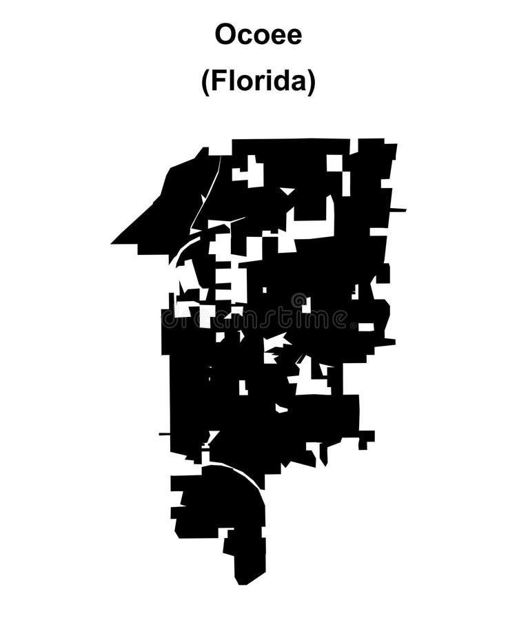 Ocoee outline map stock vector. Illustration of template - 357254613