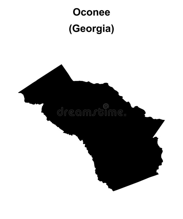 Oconee outline map stock vector. Illustration of template - 357893508