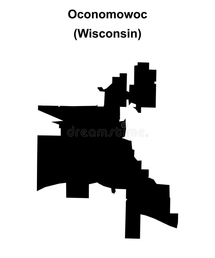 Oconomowoc outline map stock illustration. Illustration of blank - 357625139
