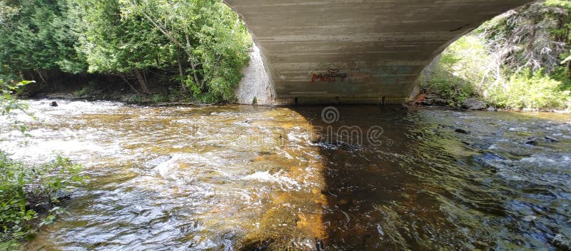 Ocqueoc River Trails stock image. Image of nature, wall - 218574825