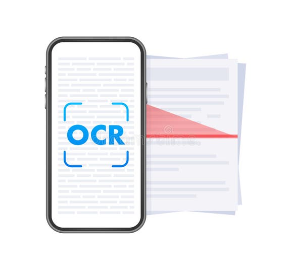 OCR - Optical Character Recognition. Document Scan. Process of ...
