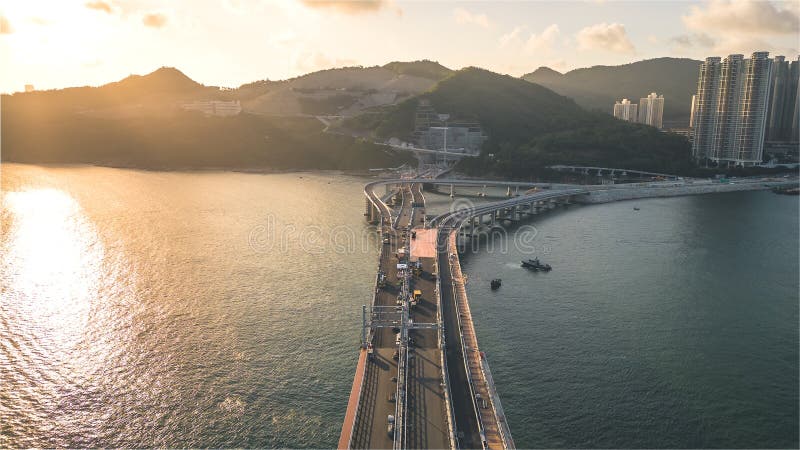 5 Oct 2022 Cross Harbor Bridge Under Construction, Tseung Kwan O ...