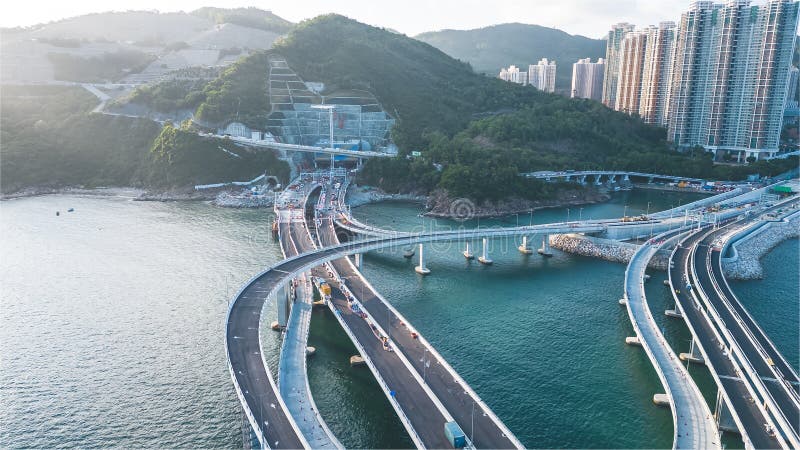 5 Oct 2022 Cross Harbor Bridge Under Construction, Tseung Kwan O Stock ...