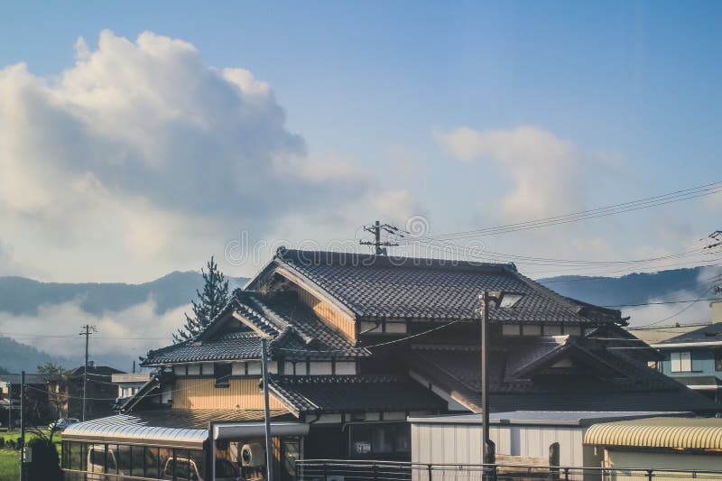 30 Oct 2013 the Landscape of Countryside, Japan. View at Train ...