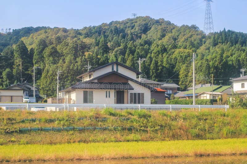 30 Oct 2013 the Landscape of Countryside, Japan. View at Train ...