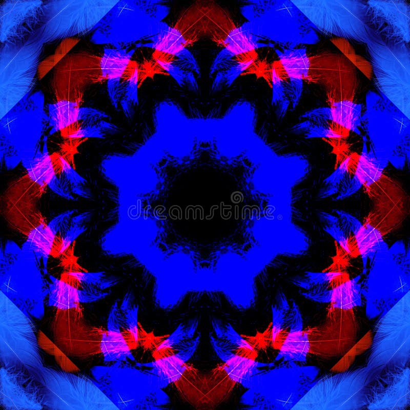 Octagon. Abstract Illustration in Red and Blue Colors Stock ...