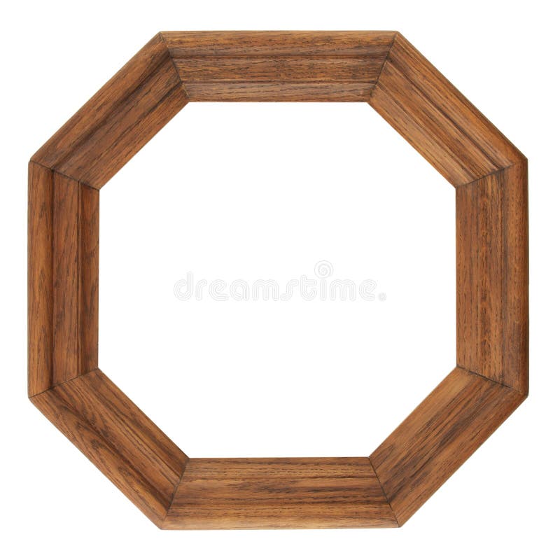 Octagon Antique Frame, Retro Frame, Wooden Frame Isolated on White ...