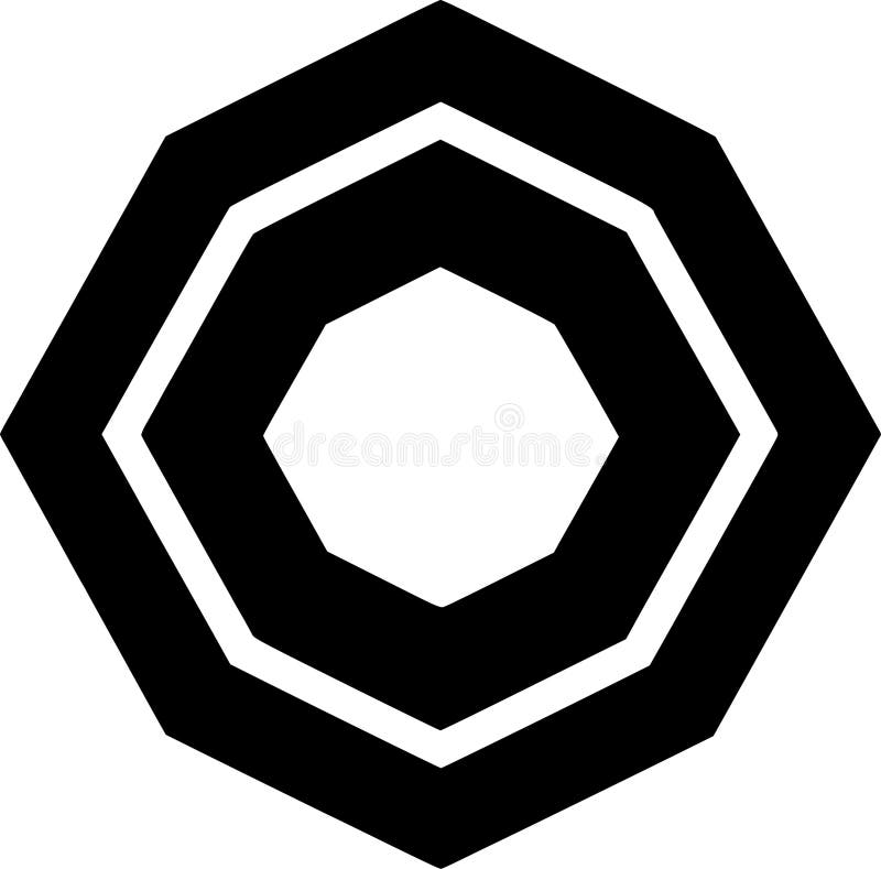 Octagon - Black and White Isolated Icon - Vector Illustration Stock ...