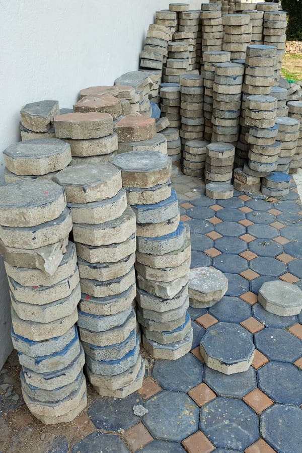 Octagon Brick for Laying Paving Floor in Construction Stock Photo ...