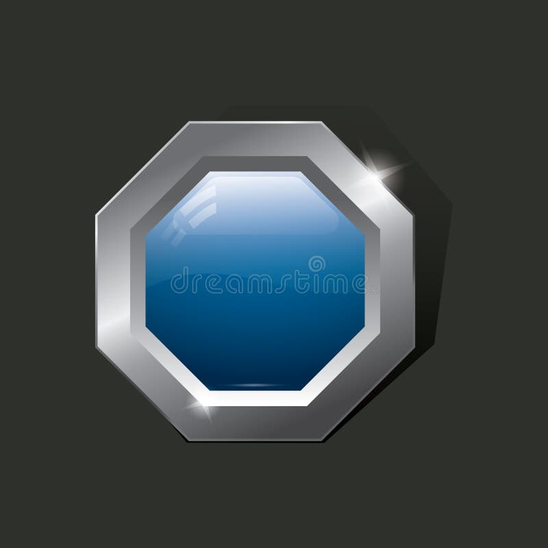 Octagon Button. Vector Illustration Decorative Design Stock Vector ...
