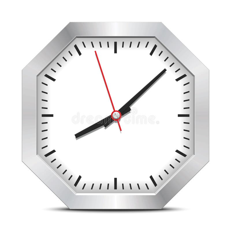 Octagon Shape Isolated Wall Clock Stock Vector - Illustration of race ...