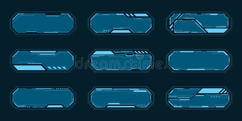 Octagon Frame Set Technology Future Interface Hud Stock Vector ...