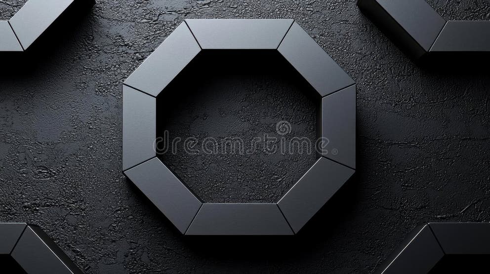 Octagon Frame Sits on Textured Backdrop with Minimalist Theme Concept ...