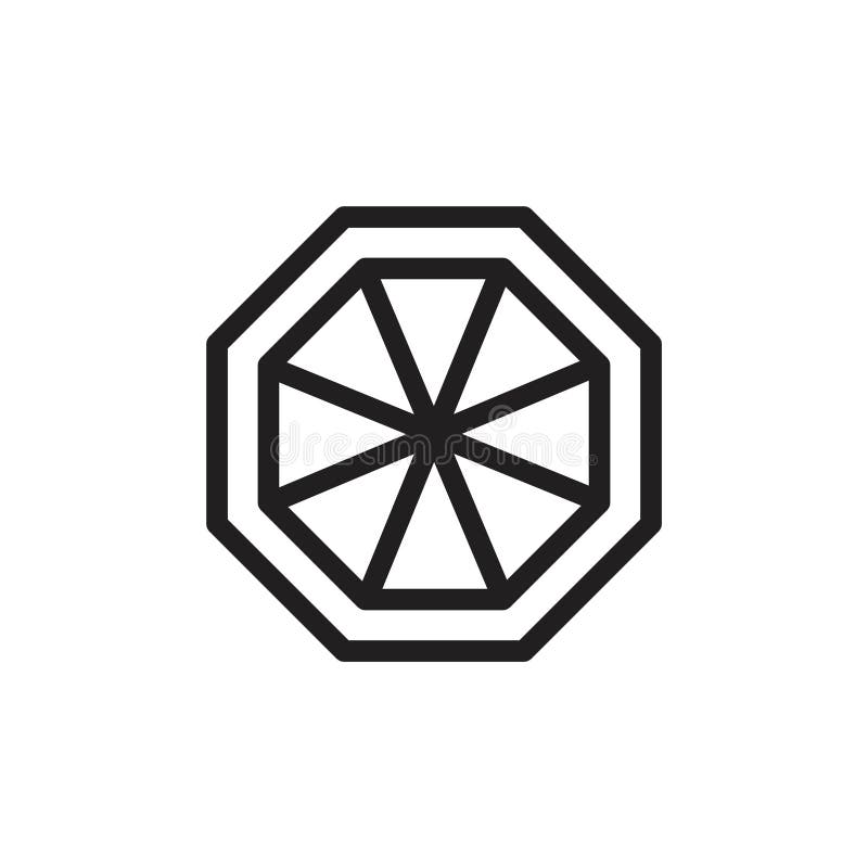 Octagon Icon Thin Line Flat Illustration Stock Vector - Illustration of ...