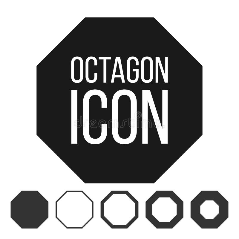 Octagon Icon Vector. 8 Eight Sided Symbol. Geometry Chart. Octagonal ...