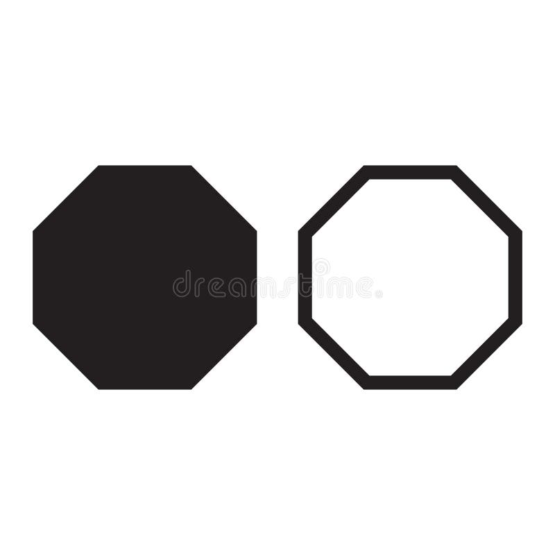 Octagon Icon, Vector Geometry Octagonal Eight Sided Polygon Octagon ...
