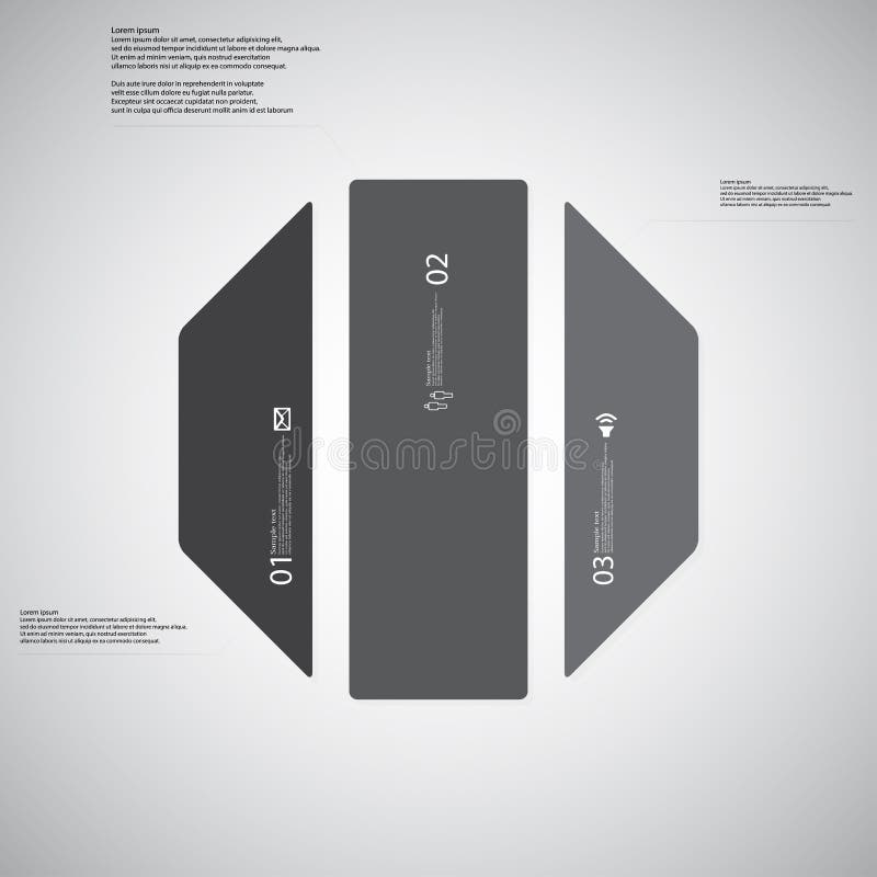 Octagon Illustration Template Consists of Three Grey-scale Parts on ...