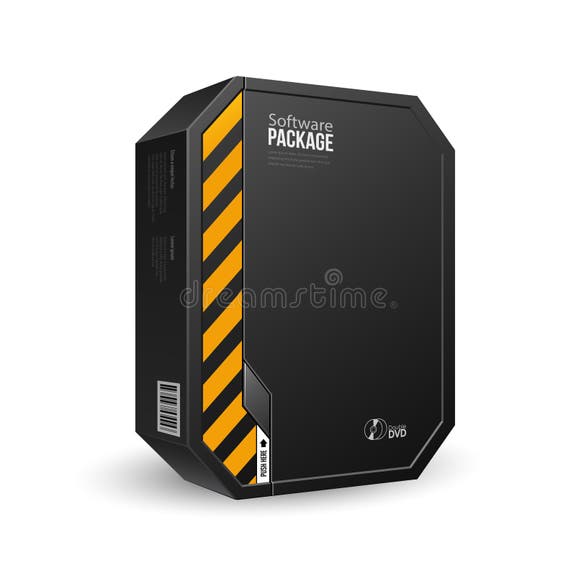 Octagon Modern Black Software Package Box Stock Vector - Illustration ...