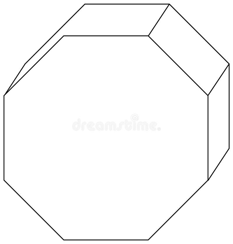 Octagon Shape Black and White Doodle Character Stock Vector ...