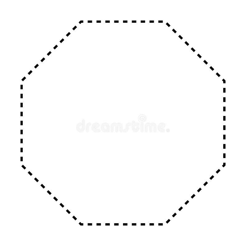 Octagon Shape Dashed Symbol Vector Icon for Creative Graphic Design ...