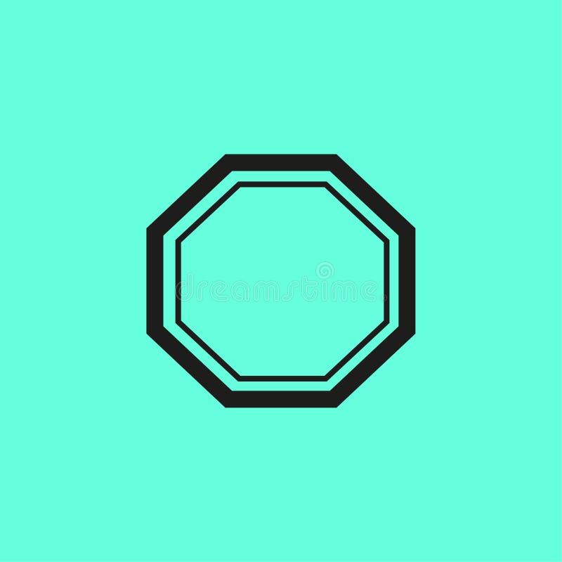 Octagon Shape Icon. Bold Outline Symbol. Geometric Element Graphic ...