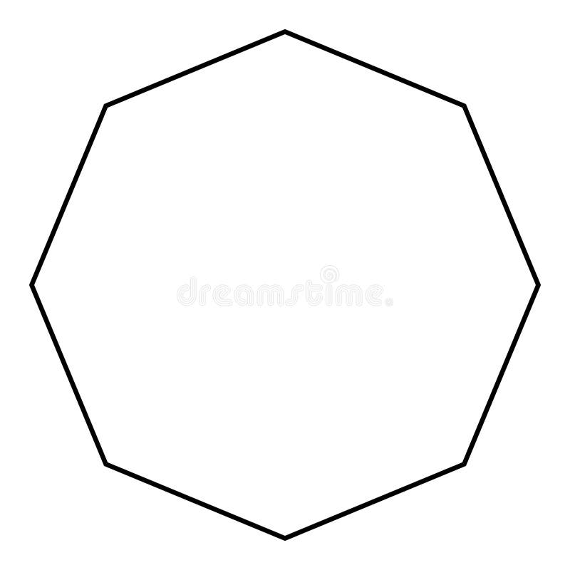 Octagon Shape Symbol, Black and White Vector Silhouette Illustration ...