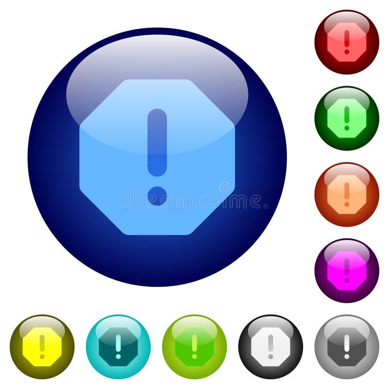Octagon Shaped Error Sign Solid Color Glass Buttons Stock Vector ...