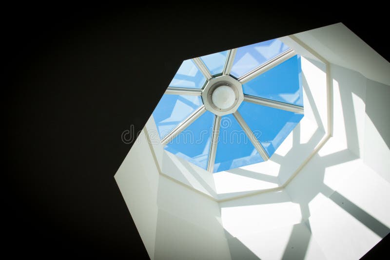 Octagon Shaped Skylight Window and Blue Sky Stock Image - Image of ...