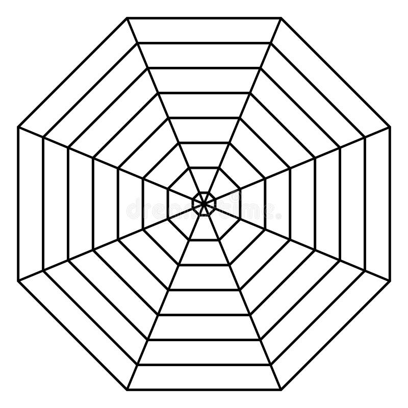 Octagon 8 Spider Grid Pattern Radar Template, 8S Spider Diagram Stock ...