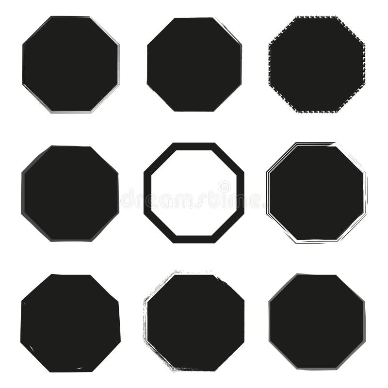 Octagon Tile Pattern. Alternating Solid Outline. Minimal Geometric ...