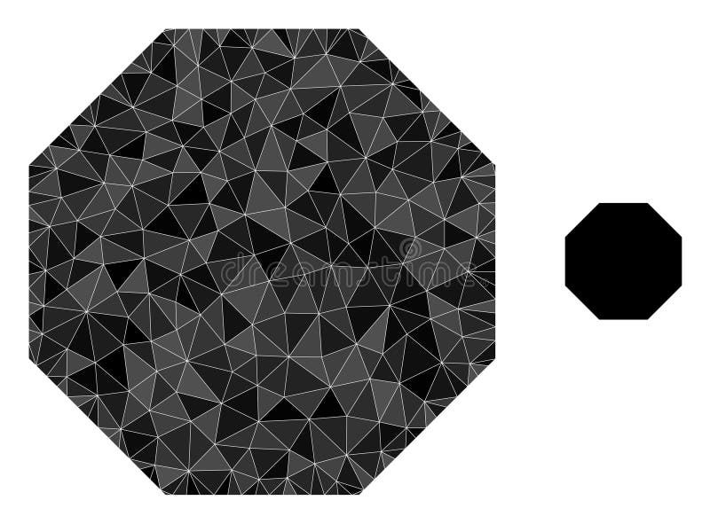 Octagon Triangle Lowpoly Flat Icon Stock Vector - Illustration of ...