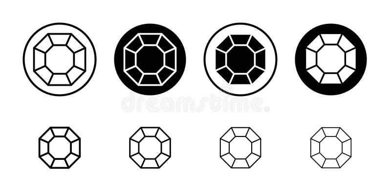 Octagon Outline Vector for Web Ui Stock Vector - Illustration of emblem ...