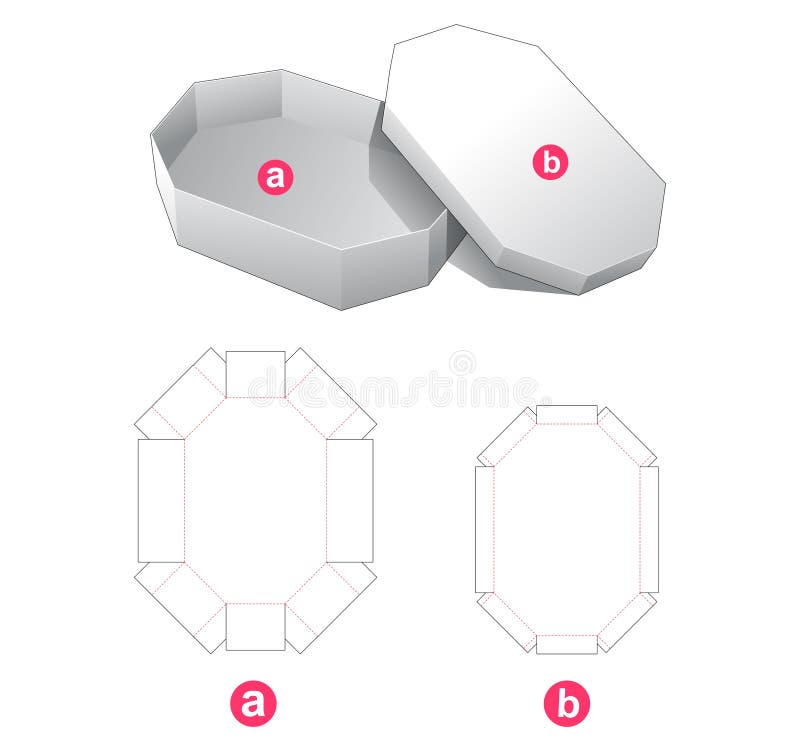 Octagonal Packaging Box Die Cut Template Stock Vector - Illustration of ...