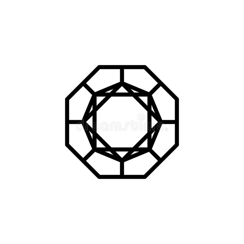 Octagonal Diamond Outline Icon, Modern Minimal Design Style. Vector ...
