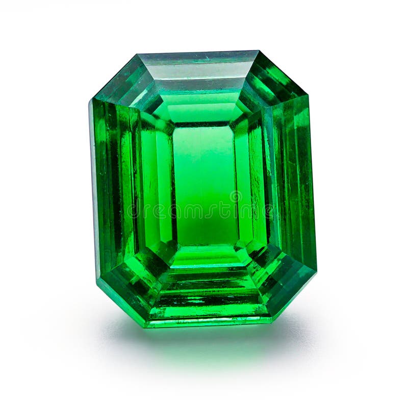Octagonal Emerald on White Background Stock Illustration - Illustration ...