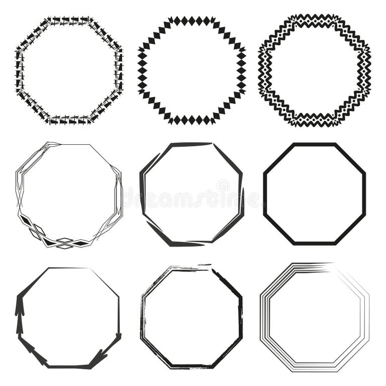 Different Octagon Borders Stock Illustrations – 5 Different Octagon ...